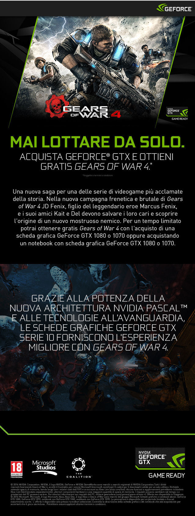 Gears of War 4- Bundle Nvidia GTX 1070 o GTX 1080 - SysPack Computer Italia